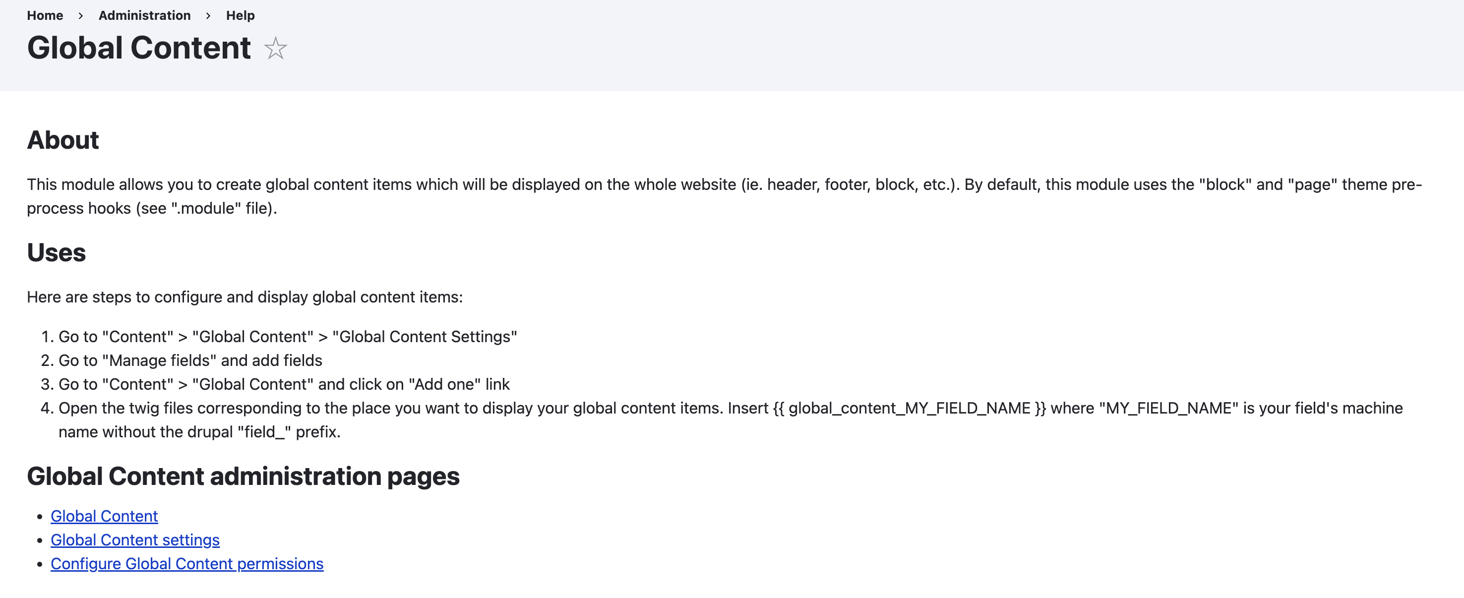 hook_help() content missing [#3376810] | Drupal.org